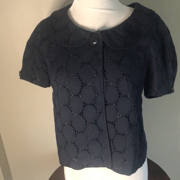 LOFT | Jackets & Coats | Ann Loft Navy Blue Eyelet Jacket | Poshmark